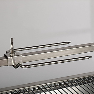 TITAN GREAT OUTDOORS Ash & Ember 4W Rotisserie Spit Roaster Grill, Rated 33 LB, Horizontal Adjustable Spit Rod for Outdoor Charcoal BBQ with Hood, Roast Chicken, Lamb, Pig, Beef