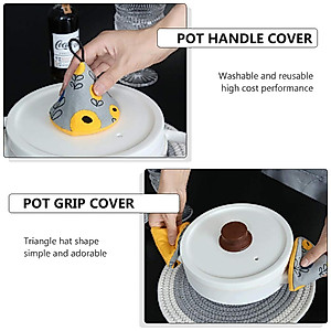 Hemoton 4pcs Cooking Pinch Mitts Pot Clip Holder Moving Hot Plate Bowls Gloves Grips Triangle Covers Oven Mitten Hand Protector for Kitchen