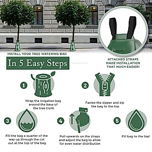 Heirloom Garden & Co 20 Gallon Tree Watering Bag to Conserve Water Slow Release Tree Watering Bag PVC Tree Bags w/ Robust Durable Zipper Reusable & Easily Fold Drip Irrigation Bag for Trees
