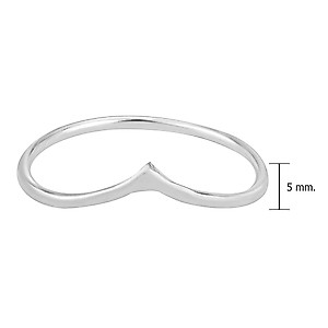 AeraVida Trendy and Classic Chevron Wave .925 Sterling Silver Stackable Ring Size 9 | Sterling Silver Rings | Rings for Women | Sterling Silver Stackable Ring for Women