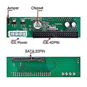 NFHK SATA Disk to IDE/PATA 40Pin Motherboard Converter Adapter PCBA for Desktop & 2.5 3.5" Hard Disk Drive