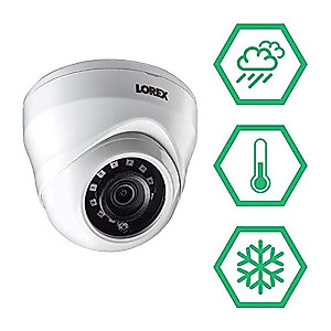 Lorex Technology LAE221 Indoor/Outdoor 1080p HD Analog MPX Security Dome Camera, 3.6mm, 130ft IR Night Vision, Works with Lorex MPX DVR, Camera Only, White,4PK (M.) (Renewed)