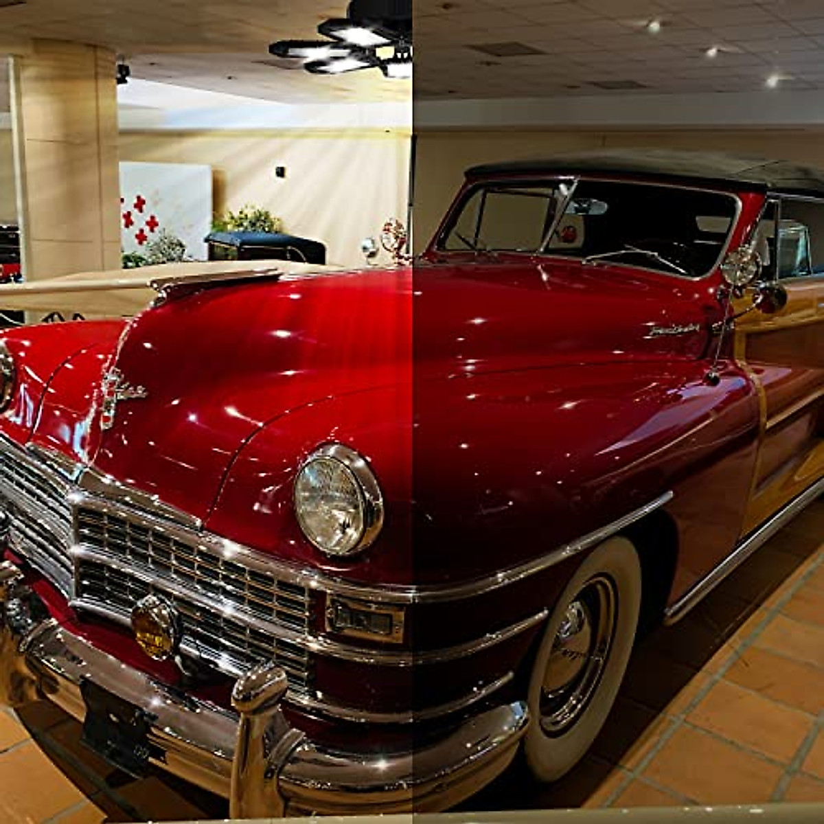 Led Garage Lights 6 Pack,120W 7+1 Deformable Ultra Bright Garage Light,Screw in E26/E27 Led Shop Light for Garage Warehouse Basement Workshop Ceiling