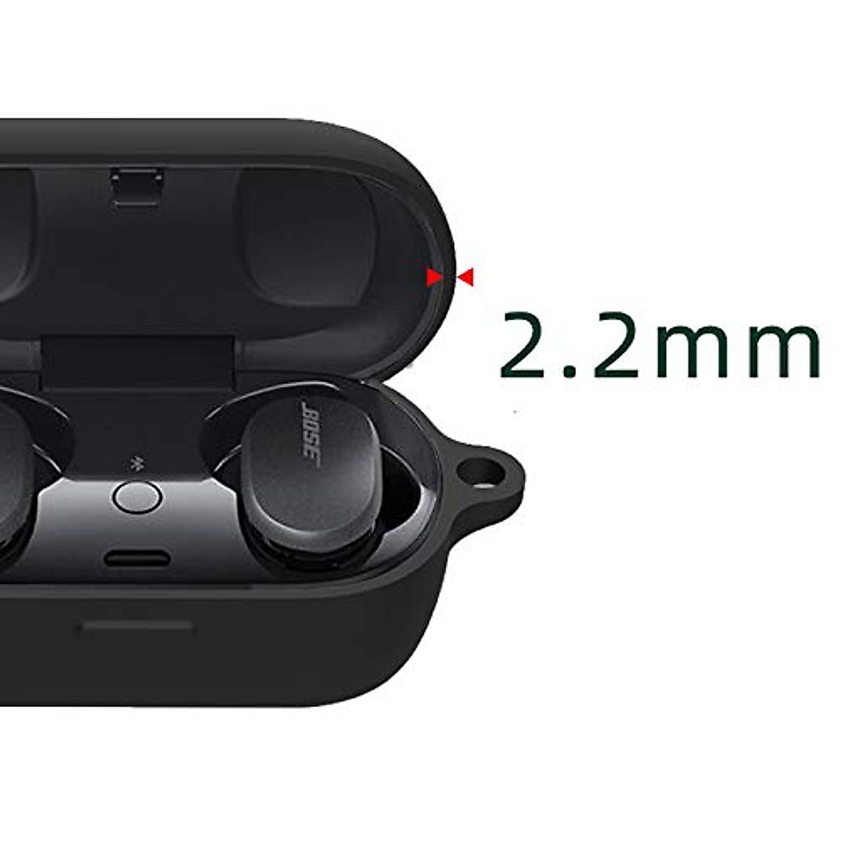 Compatible with Bose QuietComfort Earbuds Case, Youkei Silicone Case Cover Easy Carrying Protective Case Cover Compatible with Bose QuietComfort Noise Cancelling Earbuds (Black)
