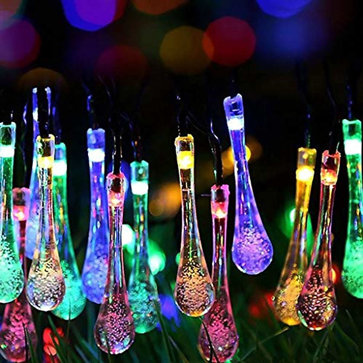 Christmas Decorations Home Decoration, Outdoor Garden Party 20 Led Teardrop Solar Waterproof Garden Lantern String Christmas Tree Decorations for Xmas Winter New Year Party Supplies