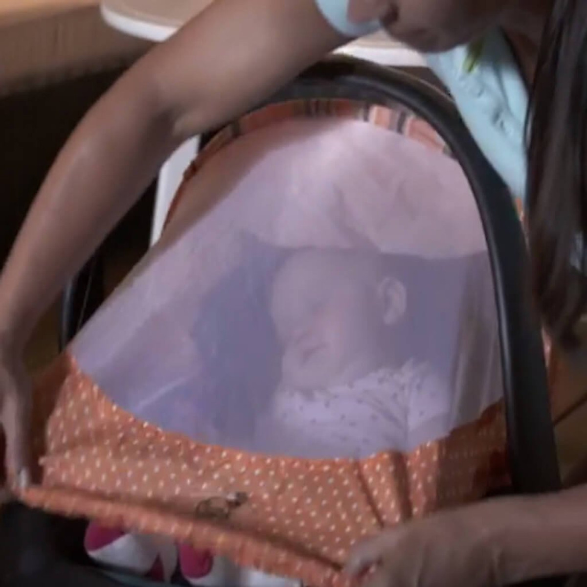 Cozy Cover Sun & Bug Cover (Orange Stripe) - The Industry Leading Infant Carrier Cover Trusted by Over 2 Million Moms Worldwide for Protecting Your Baby from Mosquitos, Insects and The Sun