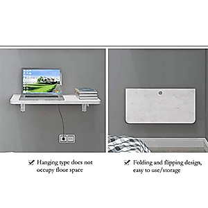 MTYLX Table,Desk,Multi-Function Wall-Mounted Computer Desk Folding Writing Desk with Large Lockers, Small Apartment Bedroom Wall-Mounted Table,Walnut,100398270Mm