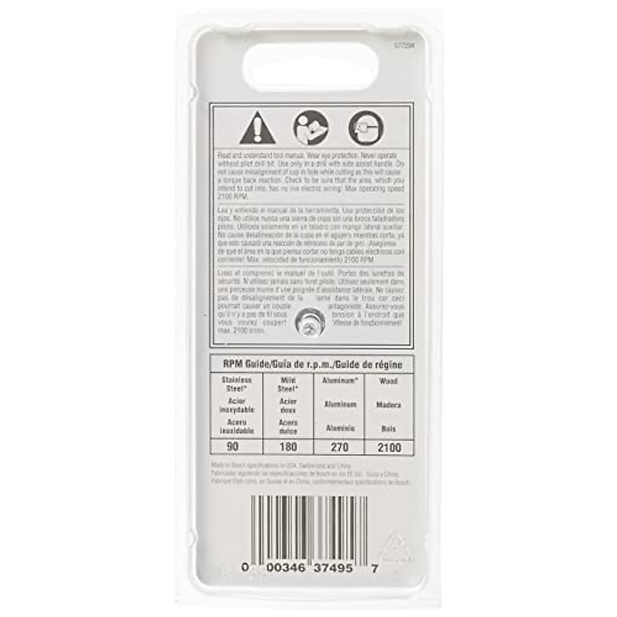 BOSCH HB187 1-7/8 In. Bi-Metal Hole Saw , White