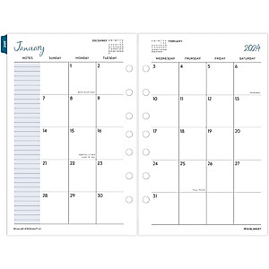 AT-A-GLANCE® EttaVee Daily/Monthly Loose-Leaf Planner Refill Pages, 5-1/2" x 8-1/2", January to December 2024, EV81-125