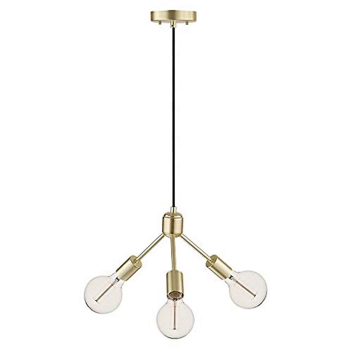 Globe Electric Novogratz x Globe Wyatt 3-Light Chandelier, Gold, Matte Black Cloth Cord 60753