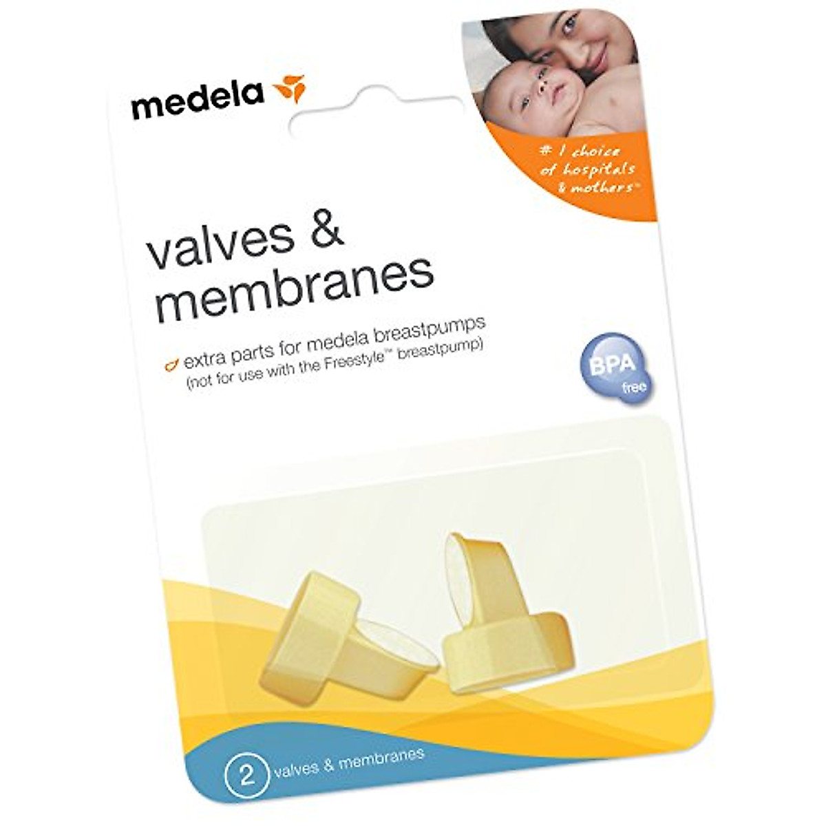 Medela Spare Valves and Membranes, 2 Sets, Authentic Medela Replacement Parts Designed for All Medela Breast Pumps Except Sonata and Freestyle, Made Without BPA