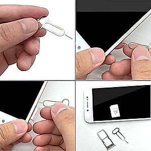 AYWFEY 16 Pieces SIM Card Removal Openning Tool Tray Eject Pins Needle Opener Ejector Compatible with All iPhone Apple iPad HTC Samsung Galaxy Cell Phone Smartphone Watchchain Link Remover