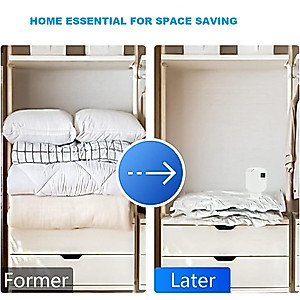 Electric Air Pump for Vacuum Storage Bag, Compact and Light Weight, Copper Wire, White Color, Air Pump for Compression Clothing Blanket Luggage (Vacuum Bags Not Included)