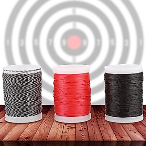 Empty Bow String On Spool,Bowstring Serving,Archery Serving Thread 120m Durable Nylon String Serving Thread for Bowstring Archery Supplies(Black+White)