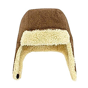 Zutano Cozie Fleece Unisex Toddler and Baby Trapper Hat, Cold-Weather Hat for Little Boys and Girls, Mocha Heather, 6 Months