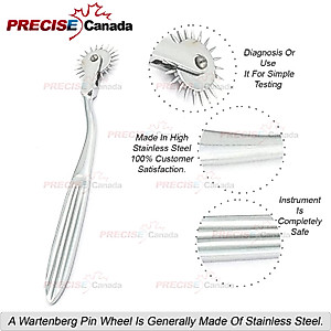 Set of 4 PCS Diagnostic NEUROLOGICAL WARTENBERG Sensory Pinwheel PIN Wheel 1, 3, 5, 7 Head (PC Brand)