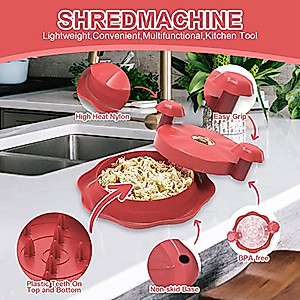 Chicken Shredder, Chicken Breast Shredder, Meat Shredder Machine with Ergonomic Handles and Anti-Slip Base, ShredMachine for Beef Pulled Pork and Chicken 10.2 inch Dishwasher Safe (Clear)