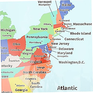 2 Sheets United States Map Usa Map Cartoon Posters Educational Map Poster Classroom Geography Poster Wear-resistant Geography Poster Synthetic Paper Hanging Pictures Cartoon