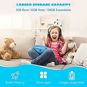 ATMPC Tablet for Kids, Kids Tablet, 7 Inch Kids Tablets 32GB ROM 3GB RAM Android11 Tablet for Kids 3-14 with 2.4G WiFi, GMS, Eye Protection, Educational, Parental Control, Tablet with Silicone Case