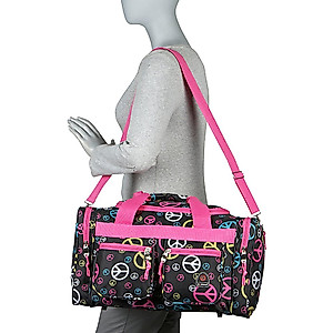 Rockland Duffel Bag, Black, 18.5 in X 10.5 in X 8.5 in