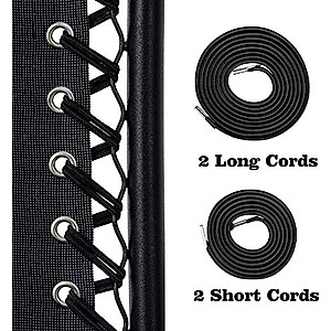 Gravity Chair Replacement Fabric with Bungee Cord Kit, Repair Cloth with Lace for Anti-Gravity Lounge, Mesh Part for Patio Sling Folding Recliner Couch Outdoor Pool Lawn