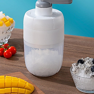 1000ml Manual Ice Crusher- Reusable Detachable Ice Shaver Cocktails Hand-Crank Ice Shaver with Ice Cube Mold, Portable Manual Ice Shredding Machine for Making Snow Cones