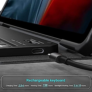 INFILAND Samsung Galaxy Tab S8 Plus/ S7 FE/ S7 Plus Backlit Keyboard Case, Multi-Angle 7 Colors Backlight Detachable Wireless, Black