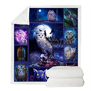 Juirnost Owl Gifts for Women,Owl Blanket,Owl Gifts for Owl Lovers,Owl Throw Blanket for Couch Sofa Bed Living Dorm Room Home Decor 50X60inch Just a Girl Who Loves Owls Blanket