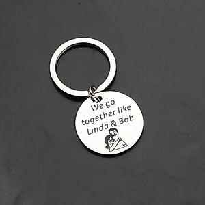 FAADBUK Bob's Burgers Inspired Gift Couple Keychian Set You’re the Linda to my Bob Valentine’s Day Gift (Go Together Linda Bob)