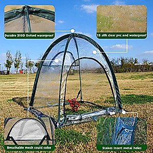 Pop Up Greenhouse Pack of 2 Mini Flower House Backard Garden Plant Cover for Cold Forst Protection PVC Sunshine Room with Stakes and Carrybag (28x28x32inch)