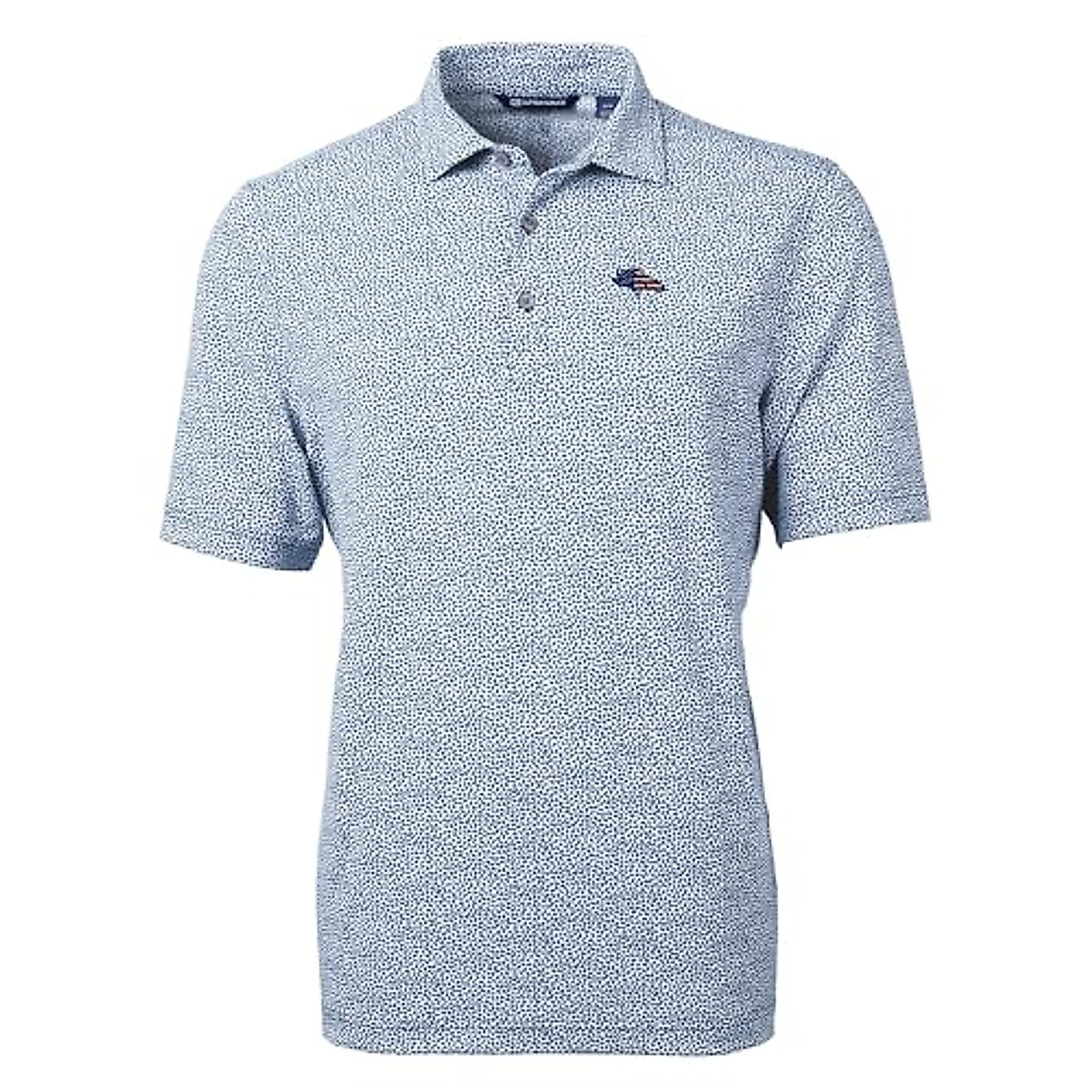 Cutter & Buck Men's Blue Denver Broncos Virtue Eco Pique Botanical Print Recycled Polo