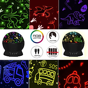 Dinosaur Toys for 3-9 Year Old Boys,Dino Projection Kids Toys for 3-8 Year Olds Boys 2 in 1 Car Toy for 3-10 Year Olds Boys,Christmas Xmax Stocking Stuffers Gifts for 6-10 Year Olds Kids Toddler Toys