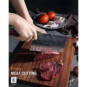TIVOLI Chopping Knife 7.6-inch Chinese Cleaver Kitchen Knife Professional Chef Knife Japan VG10 High Carbon Steel Full Tang Butcher Cleaver Knife Vegetable Meat Cutting for Home Kitchen Restaurant