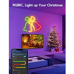 Govee RGBIC Neon Rope Light Mounting Brackets H1000, RGBIC Rope Light Clips, WiFi Neon Lights Holders 20pcs for Neon Rope Light Models H61A0, H61A2, H61A5, H61A8（Not Support H61D3 & H61D5)