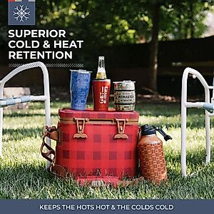 ORCA Hydra 66 oz Insulated Stainless Steel Half Gallon Water Bottle with Handle | Dishwasher Safe Thermos, Powder Coat Finish with No Sweat Body, Great Gift for Men — Checkered Orange