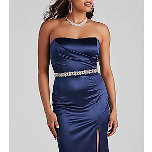 Rhinestone Belt Sliver Sparkly Crystal Dimonad Belt for Women Dresses Wedding Dress Bridal Belt Sliver Loop