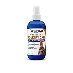 Vetericyn Plus Poultry Care Spray | Healing Aid and Skin Repair for Chicken Wounds, Pecking Injuries, Bumblefoot, Vent Prolapses, and More. 8 ounces