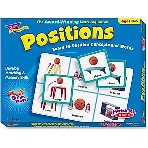 Trend Enterprises: Match Me Game–Positions, Learn 16 Position Concepts and Words, Develop Matching and Memory Skills, Play 3 Different Fun Ways, Ages 3 and Up