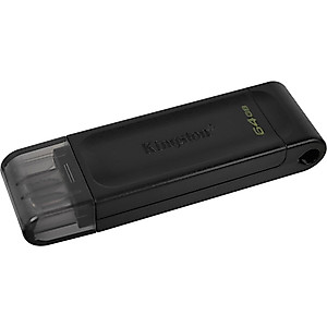 KINGSTON Technology Datatraveler 70 USB Flash Drive 64 GB, USB Type-C 3.2 Gen 1 (3.1 Gen 1), Black