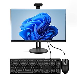 EUISHIHUA 24” All-in-One Computers, i7 Quad-Core Desktop Computer with Camera, 16G Ram 512G SSD IPS HD Display, WiFi Bluetooth for Home Entertainment Business Office (i7-Black)