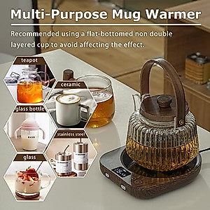 PUSEE Candle Mug Warmer Electric,Auto On/Off Gravity-Induction Coffee Mug Warmer with 9 Temp Settings,1-9 Timer Candle Melter Warmer Beverage Coffee Warmer Practical Portable Warmer for Home & Office