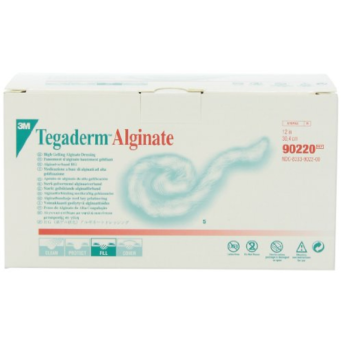 3M™ Tegaderm™ High Gelling Alginate Dressing, 90220, 1 in x 2 in, Rope Style Dressing, 5/Carton, 4 Cartons/Case