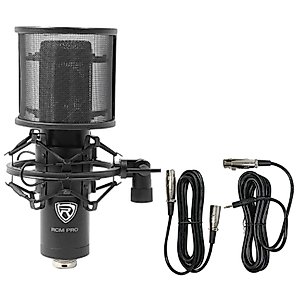 Rockville RCM PRO Studio/Recording Condenser Microphone w Samsung Capacitors, Black