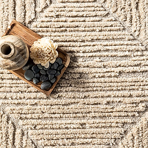 nuLOOM Kerry Geometric 4x6 Area Rug for Living Room Bedroom Dining Room Kitchen, Beige