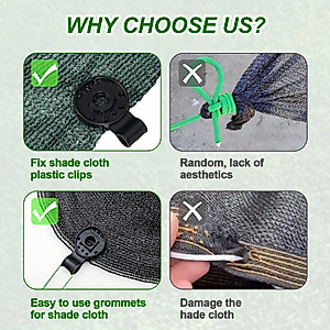 50 Pcs Shade Cloth Clips, 2024 Shade Cloth Plastic Clips Greenhouse Shade Cloth Fix Clamp, Windproof Awning Clamp Grip Tarp Clips for Sunshade Net, Anti Bird Netting, Garden Netting, Patio Accessories