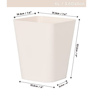 SAROSORA Small Trash Can 1.6 Gallon 3-Pack Trash Basket Mini Garbage Can - for Office, Kitchen, Livingroom, Bathroom, Bedroom (Beige, 3)