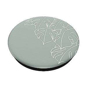 Light Green Mint Pastel Monstera Leaf Botanical Tropical PopSockets Standard PopGrip