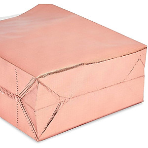 Sparkle and Bash Reusable Grocery Tote Bag for Shopping (Large, Rose Gold, 20 Pack)