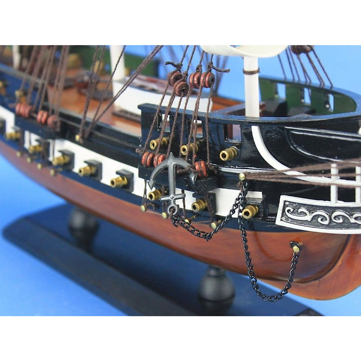 Hampton Nautical Wooden USS Constitution Tall Model Ship, 24" , Brown