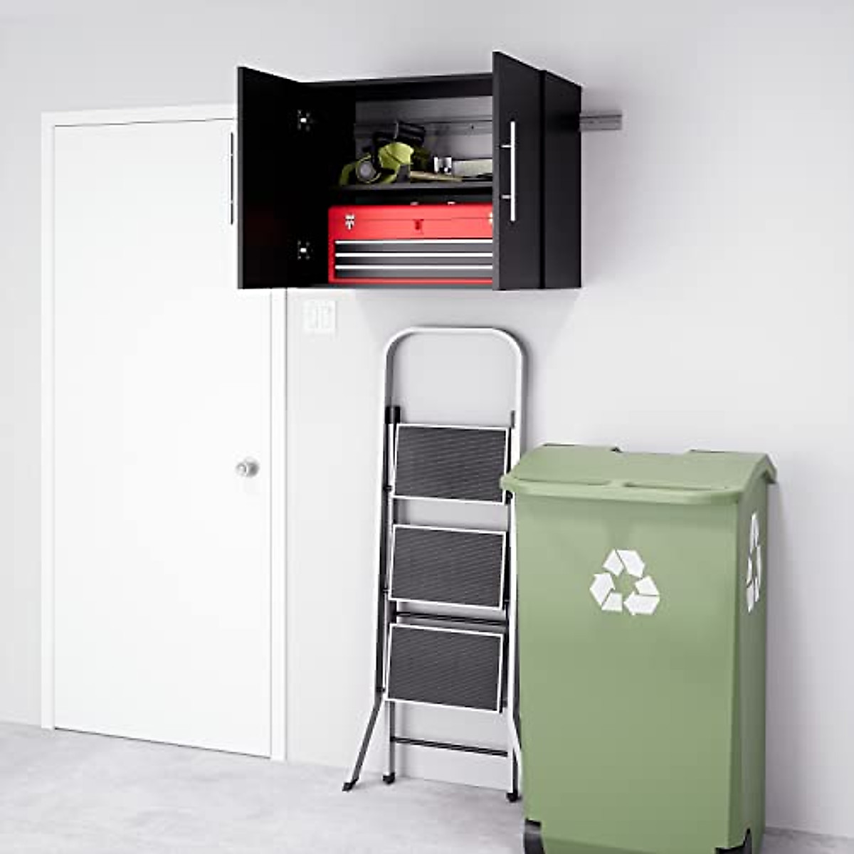 Prepac HangUps Upper Storage Cabinet - Elegant and Spacious Wall Cabinets to Maximize Your Storage, 36" Size, Classic Black Finish